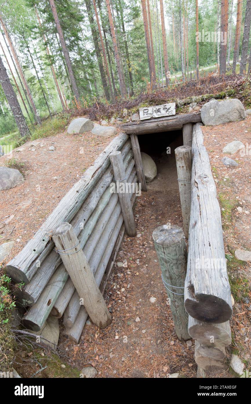 Kuhmo, Finland - August 17, 2021: view of trench from the the Finnish ...