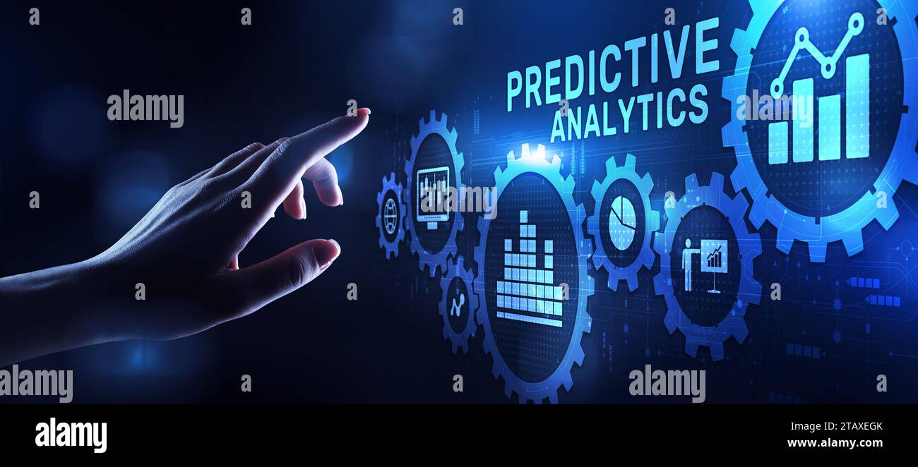 Predictive analytics business intelligence technology concept on screen ...