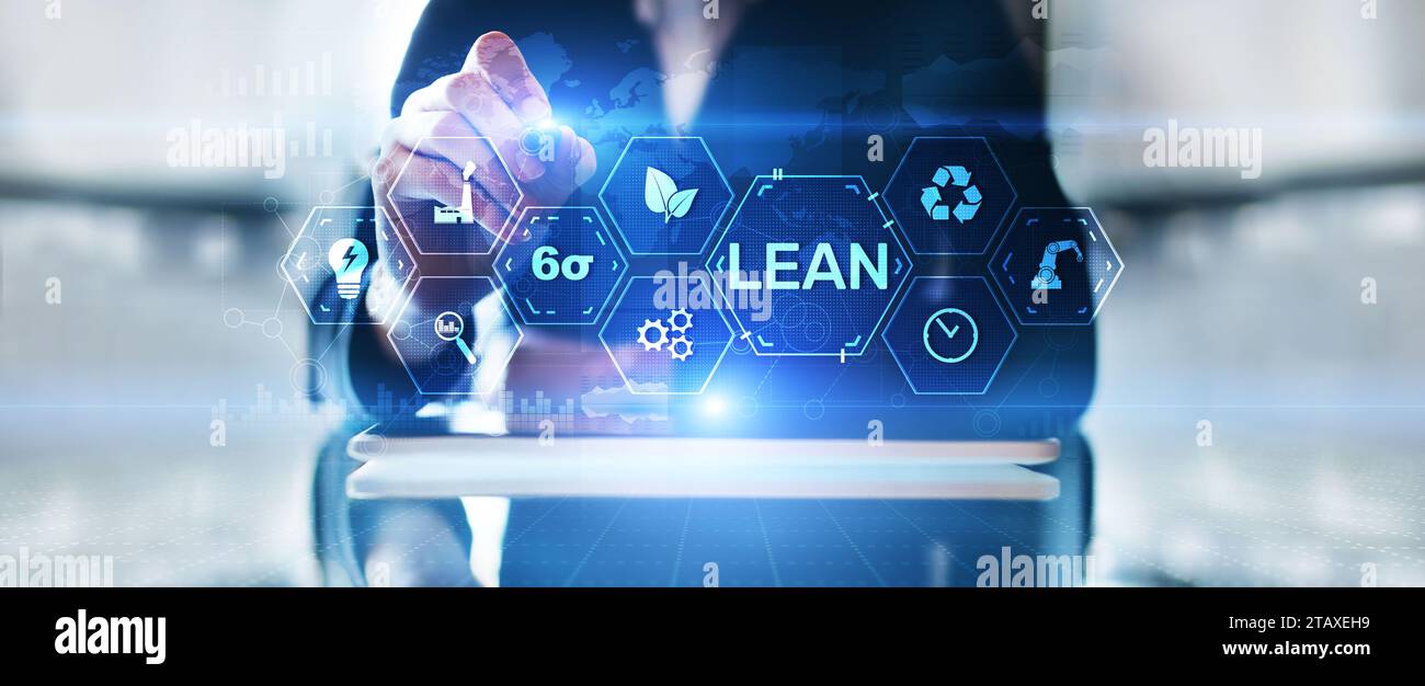 Lean manufacturing and software development methodology concept on ...