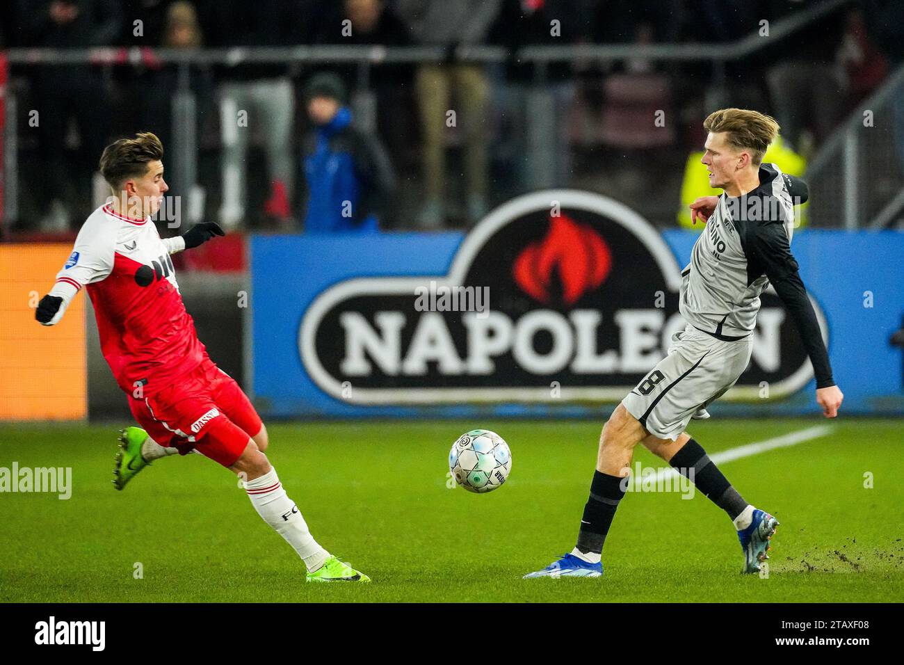 UTRECHT - (l-r) Victor Jensen of FC Utrecht, David Moller Wolfe of AZ ...