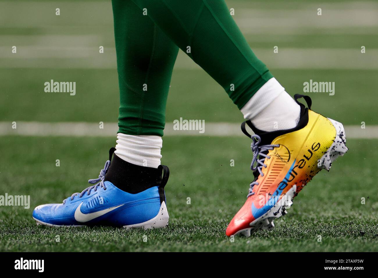 New York Jets running back Breece Hall walks on the field before ...