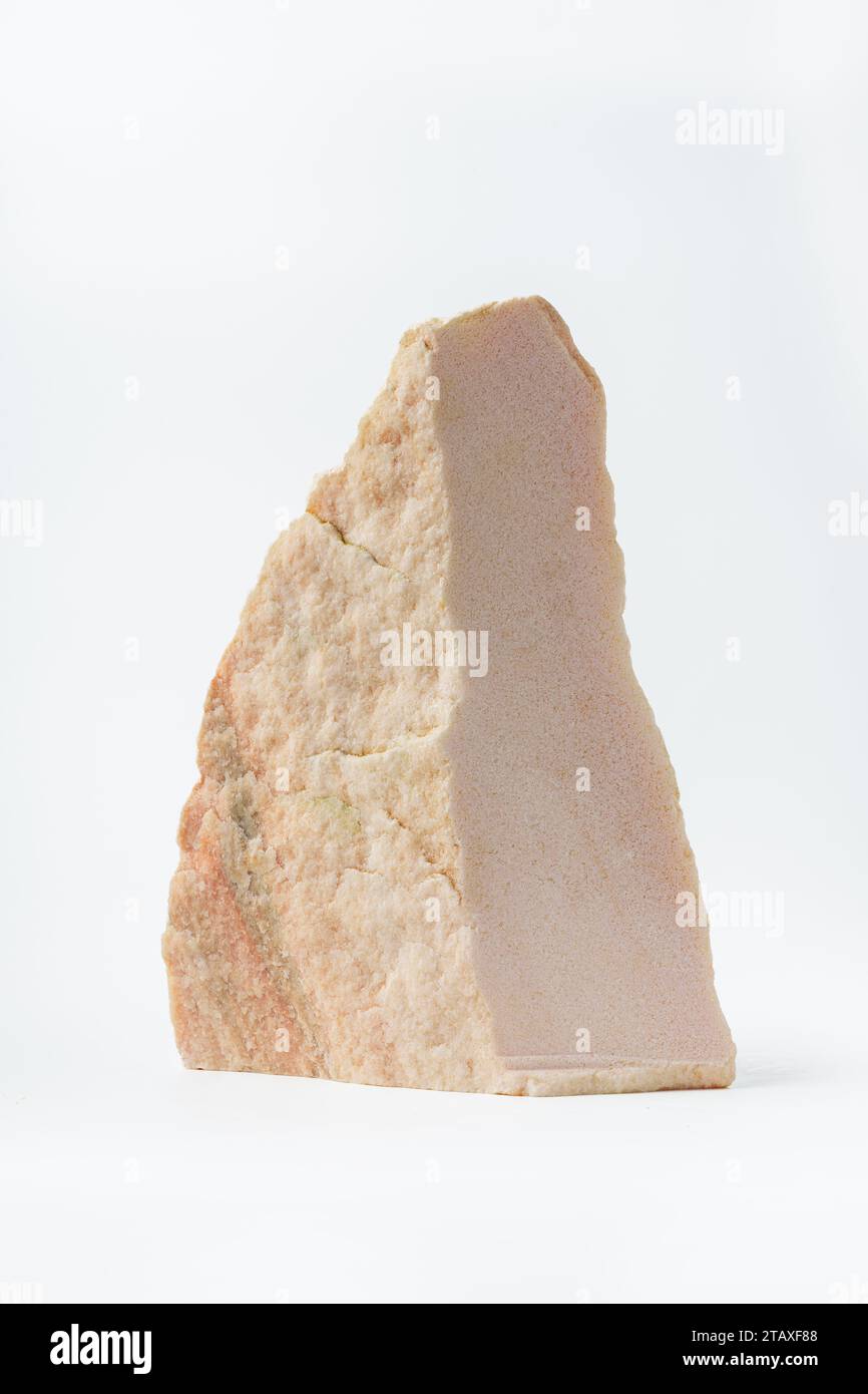 Piece of granite stone isolated on white background Stock Photo - Alamy
