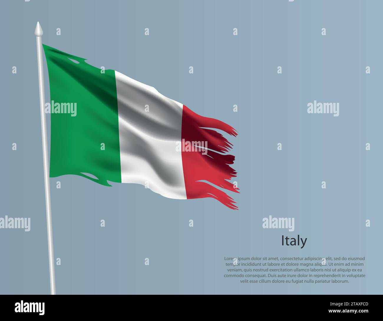 Torn tattered italian flag Stock Vector Images - Alamy