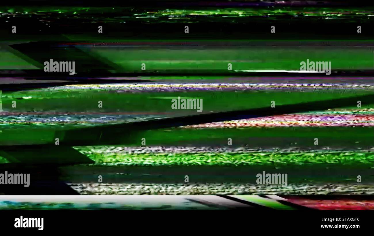 VHS glitch tape rewind analog distortion texture Stock Photo - Alamy