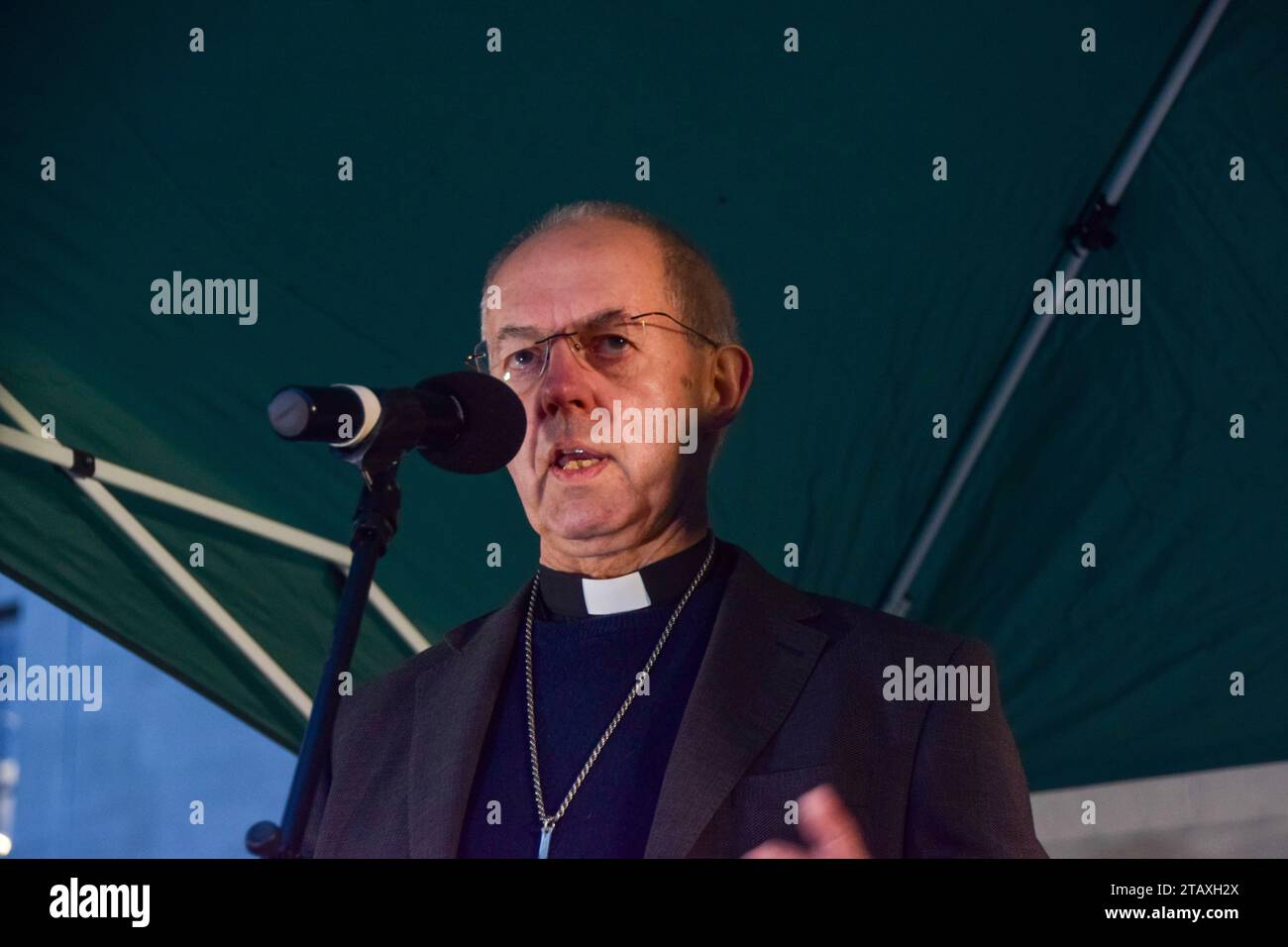 London, UK. 3rd December 2023. Archbishop Justin Welby gives a speech ...