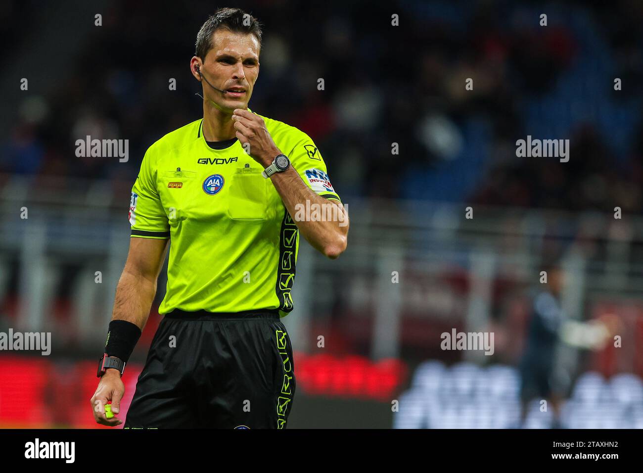 Milan, Italy. 02nd Dec, 2023. Referee Matteo Marchetti seen during 2023 ...