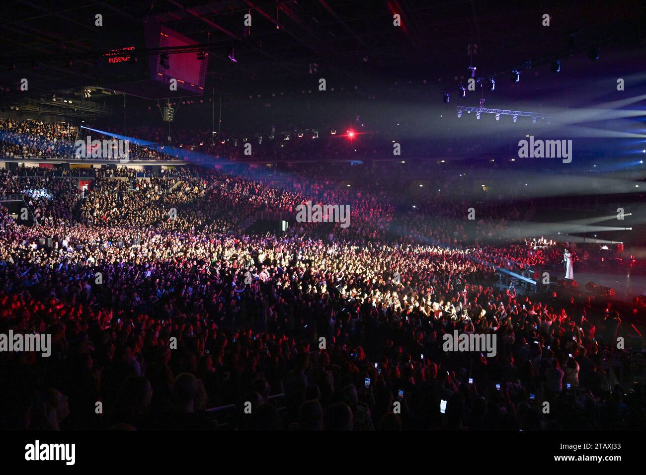 Croatia, Zagreb, 011223. Aleksandra Prijovic held her first concert in the Arena Zagreb. Photo ...