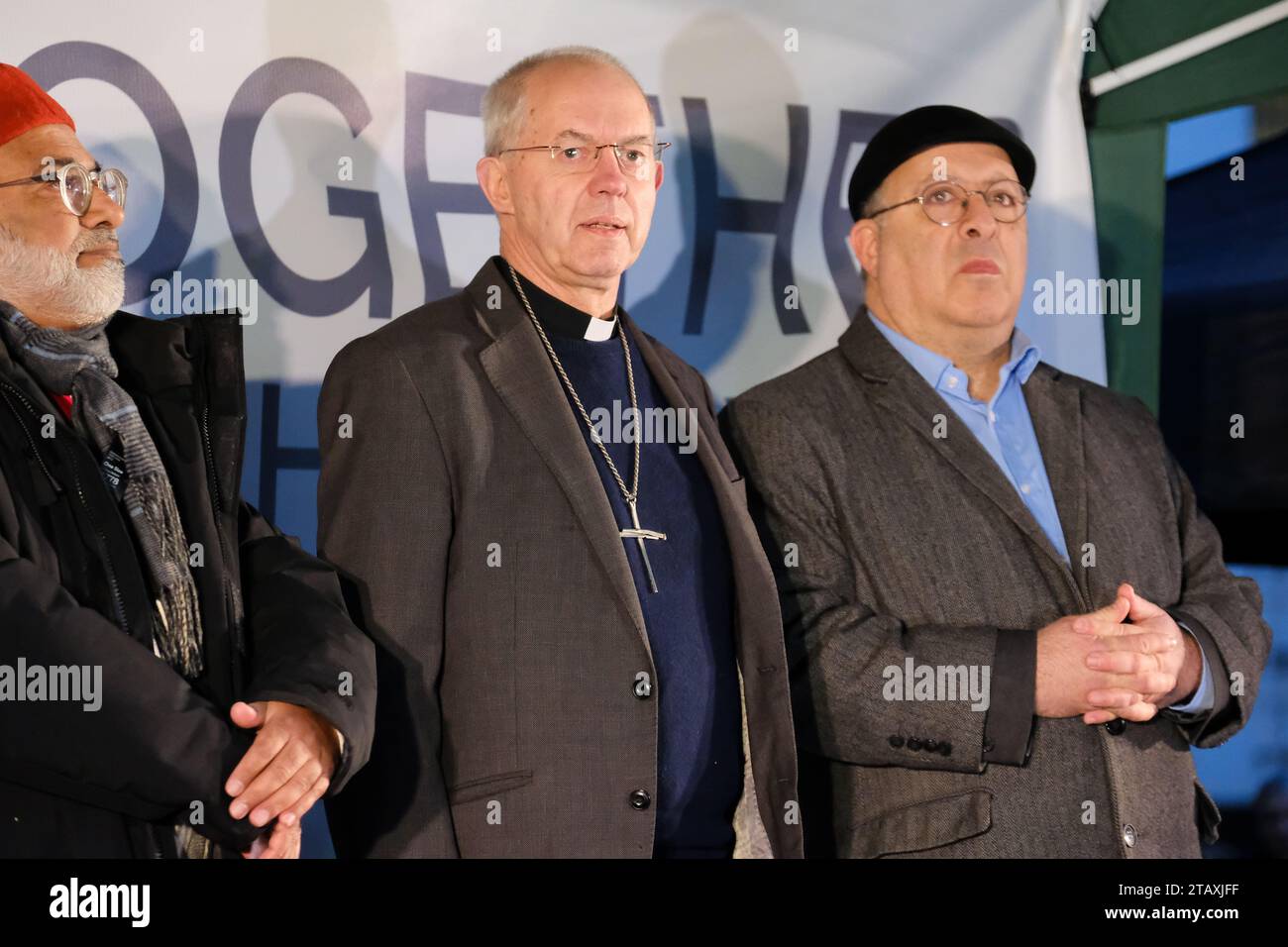 Whitehall, London, UK. 3rd Dec 2023. Together for Humanity holds a ...