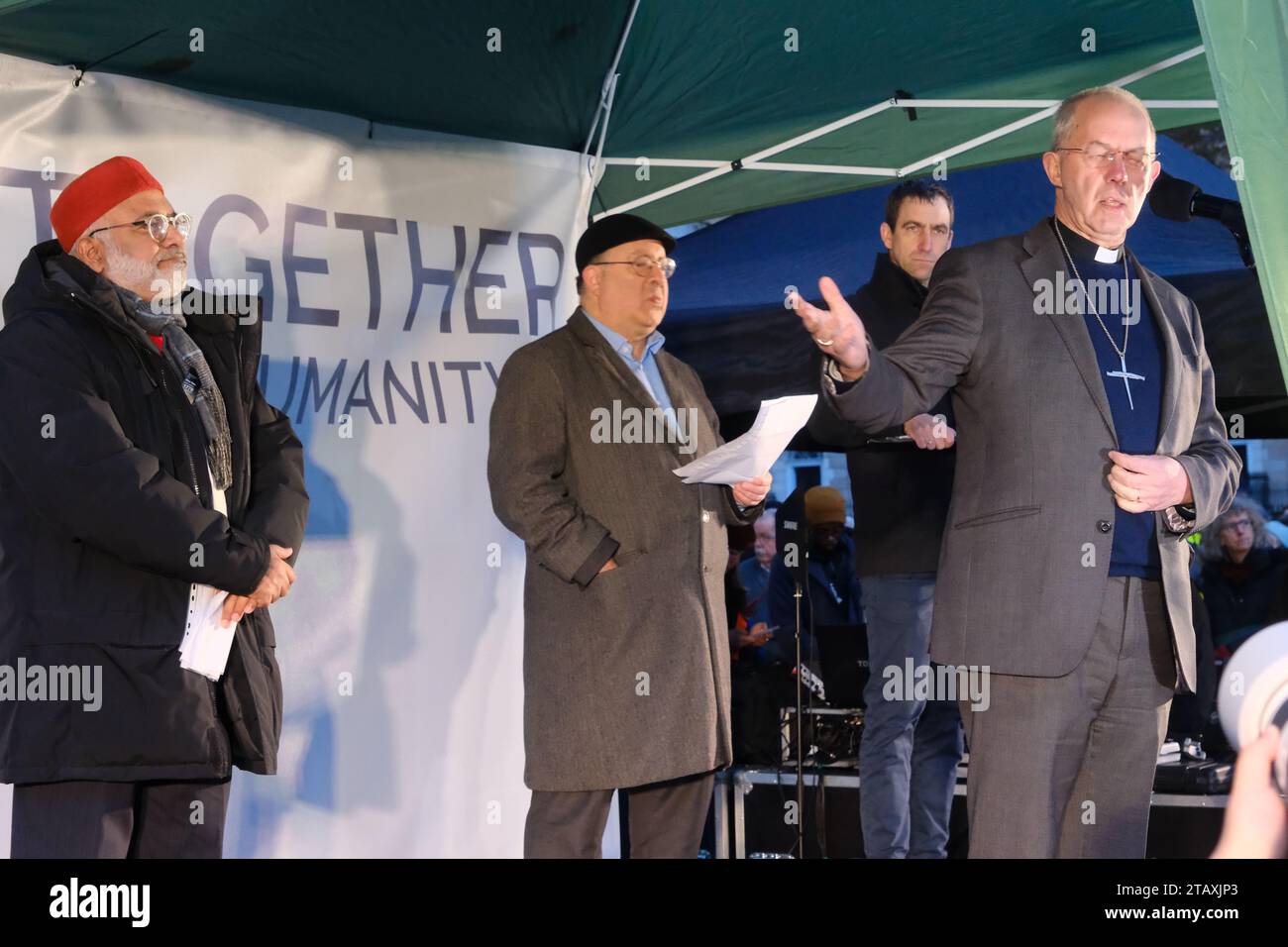 Whitehall, London, UK. 3rd Dec 2023. Together for Humanity holds a ...