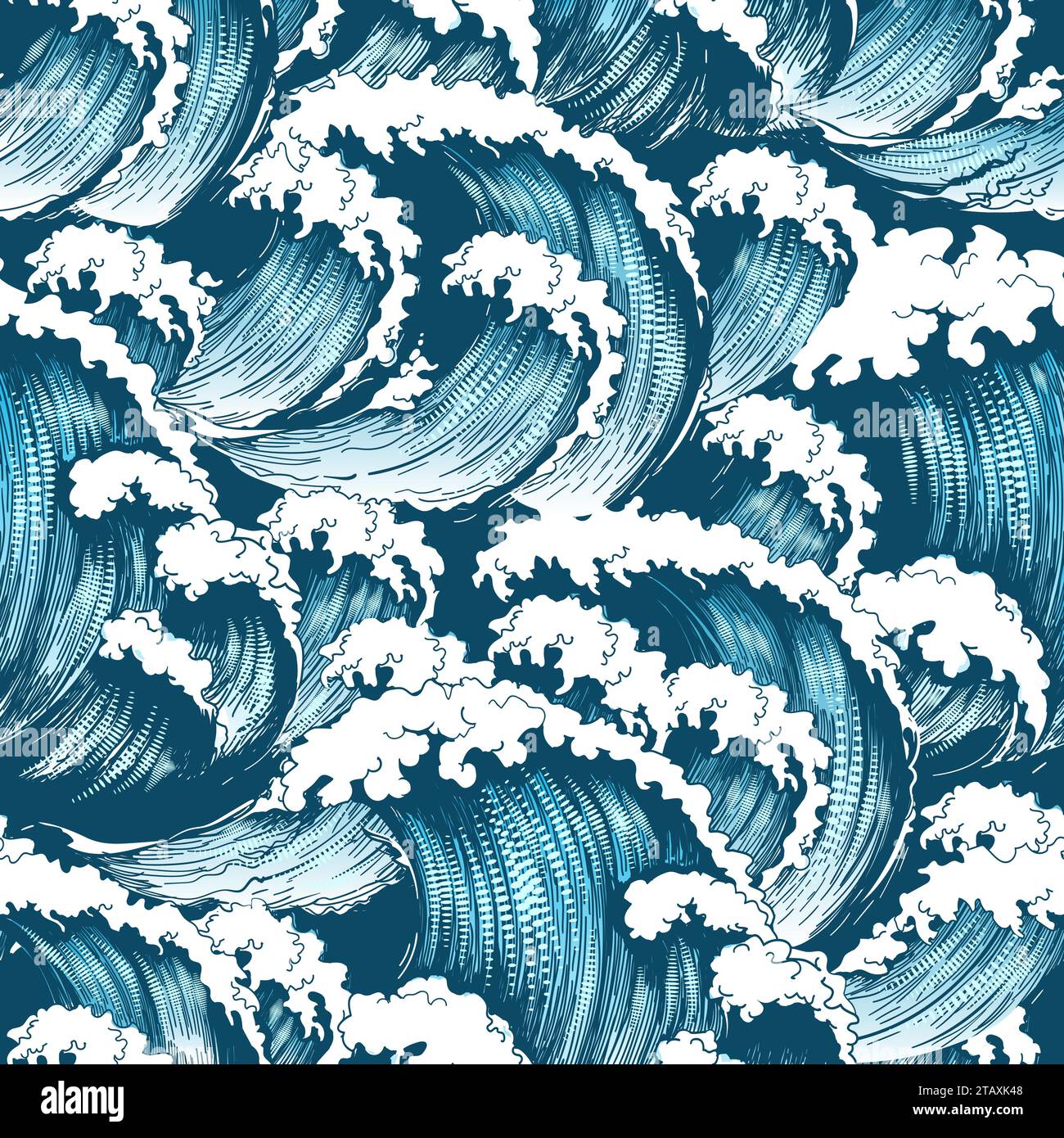 Ocean waves seamless pattern Stock Vector Image & Art - Alamy