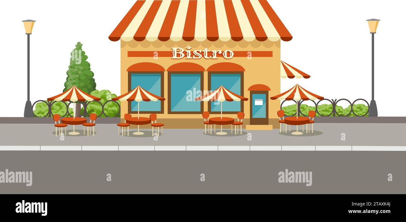 Exterior french restaurant Stock Vector Images - Alamy