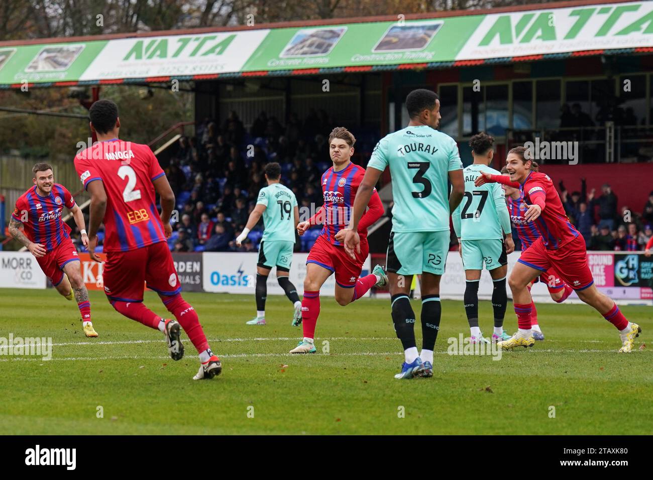 Aldershot, UK. 03rd Dec, 2023. Aldershot Town midfielder Josh Stokes ...