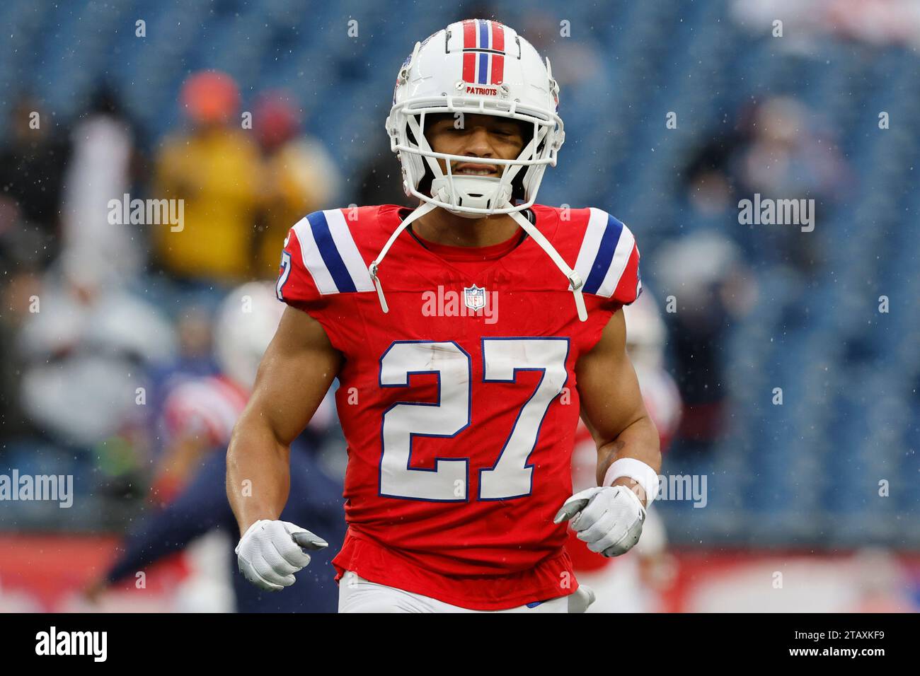 New England Patriots cornerback Myles Bryant (27) prior to an NFL ...