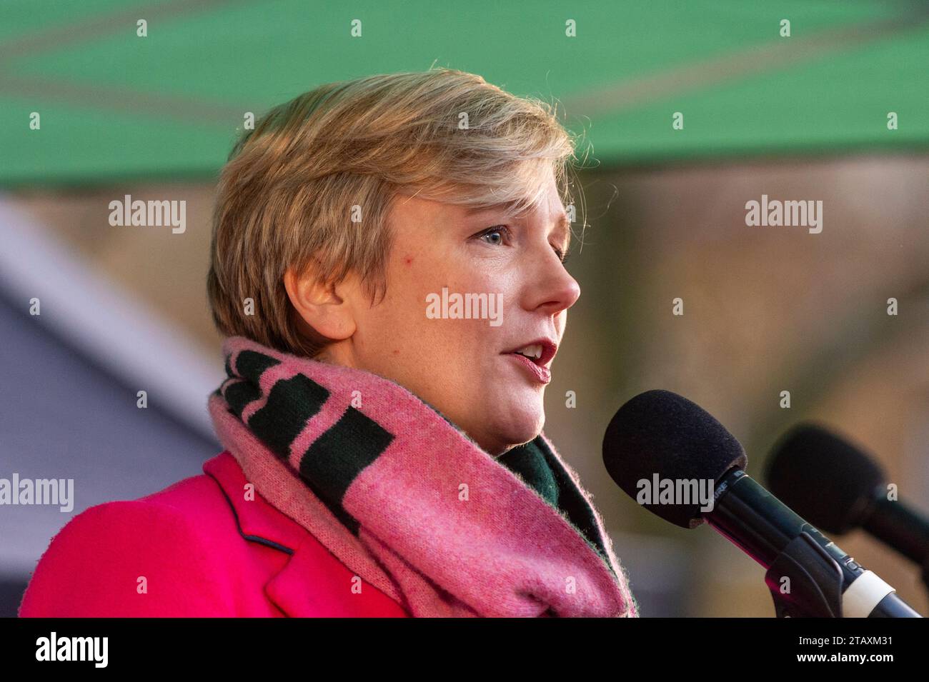 London, UK. 3 December 2023. Stella Creasy, MP for Walthamstow, speaks ...