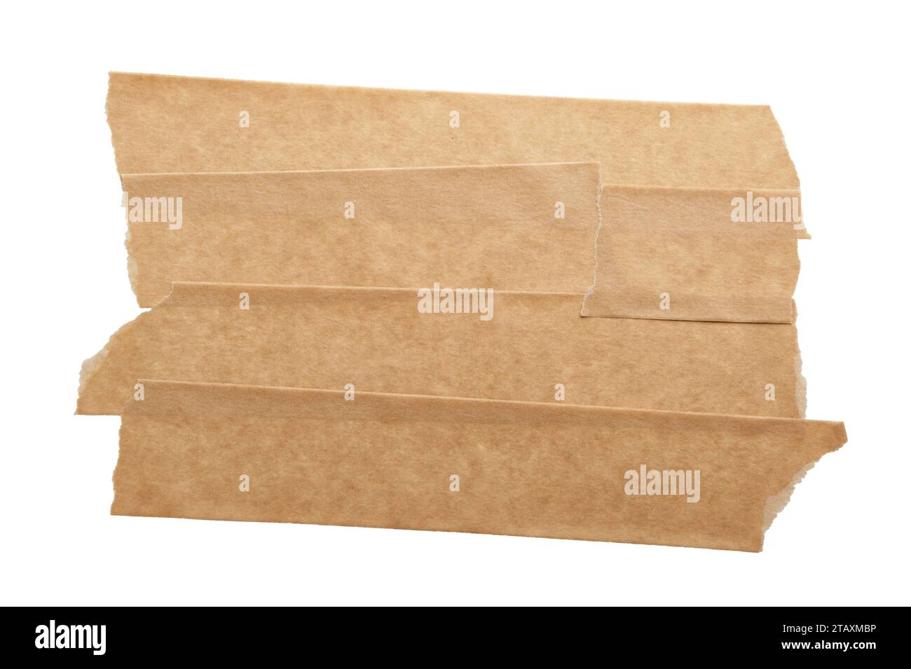 Several strips of duct paper tape scotch cut out on white background ...