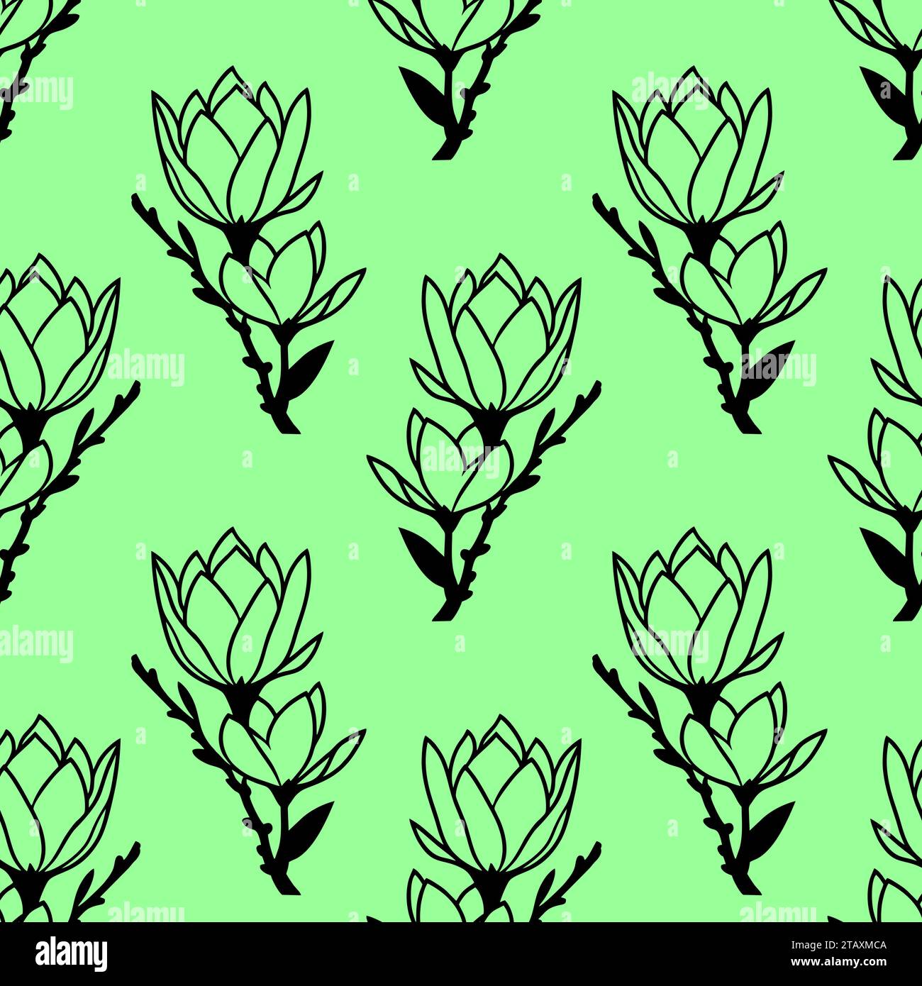 Seamless magnolia pattern hi-res stock photography and images - Alamy