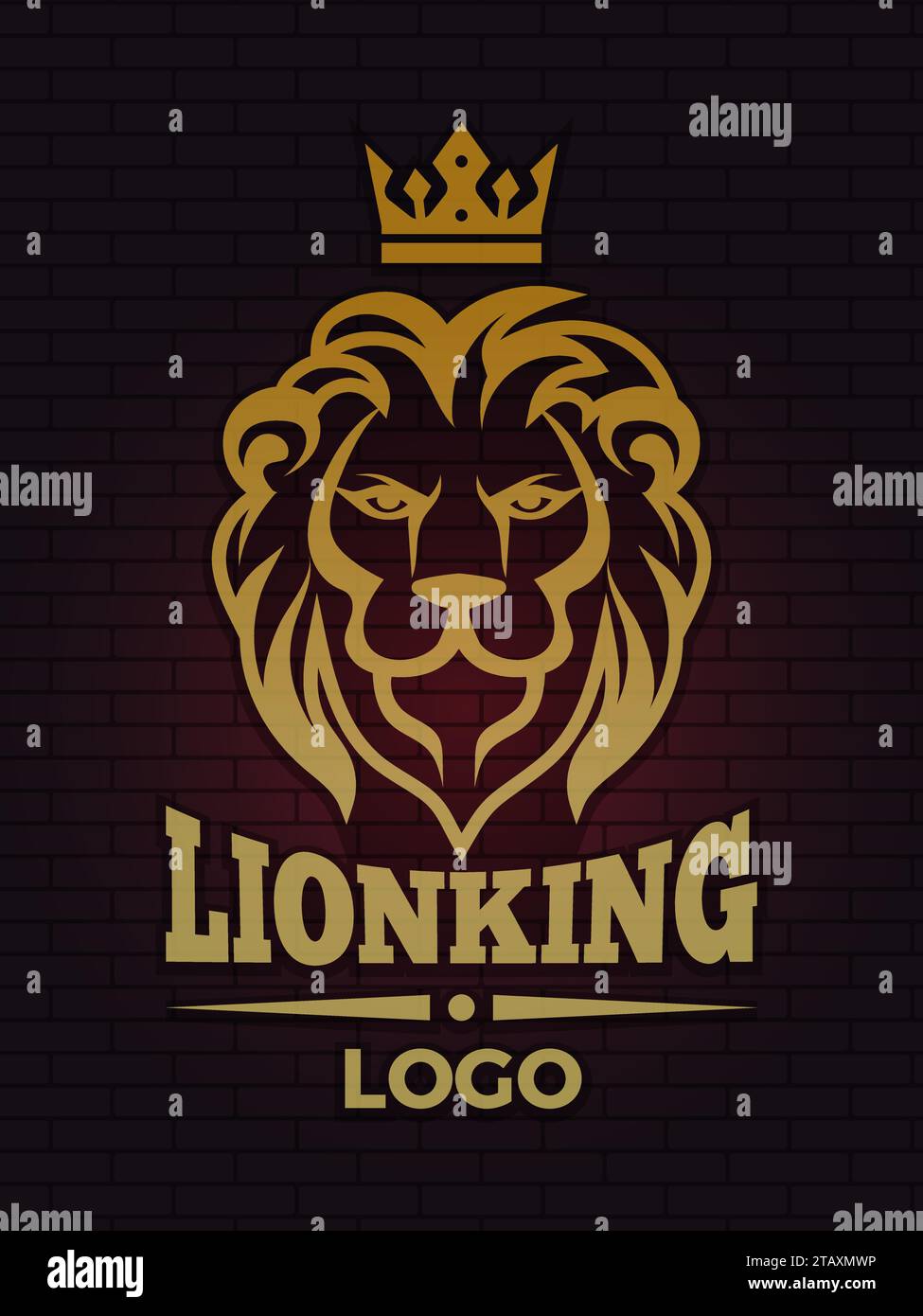 Luxury lion poster. premium illustration head of lion with place for ...