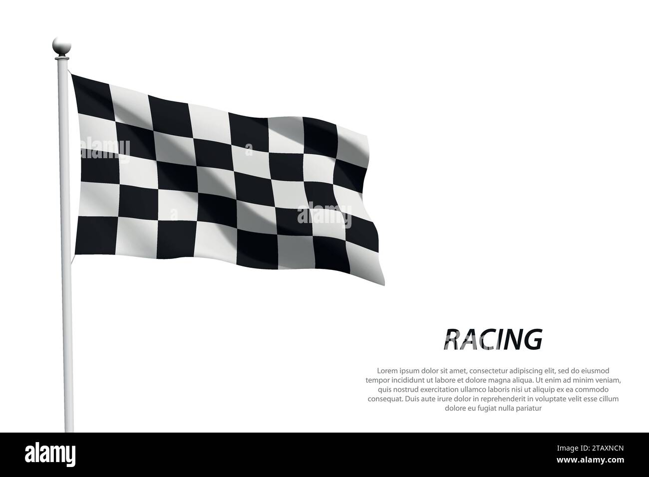 Checkered wave flag for racing background. Sport race championship design Stock Vector Image ...