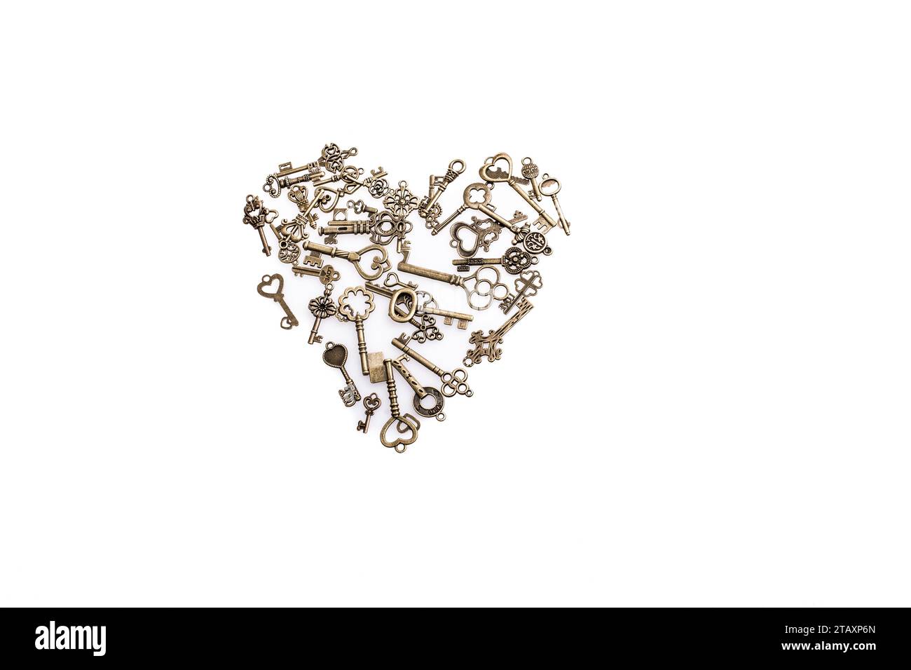 Heart shape keys isolated on Cut Out Stock Images & Pictures - Alamy