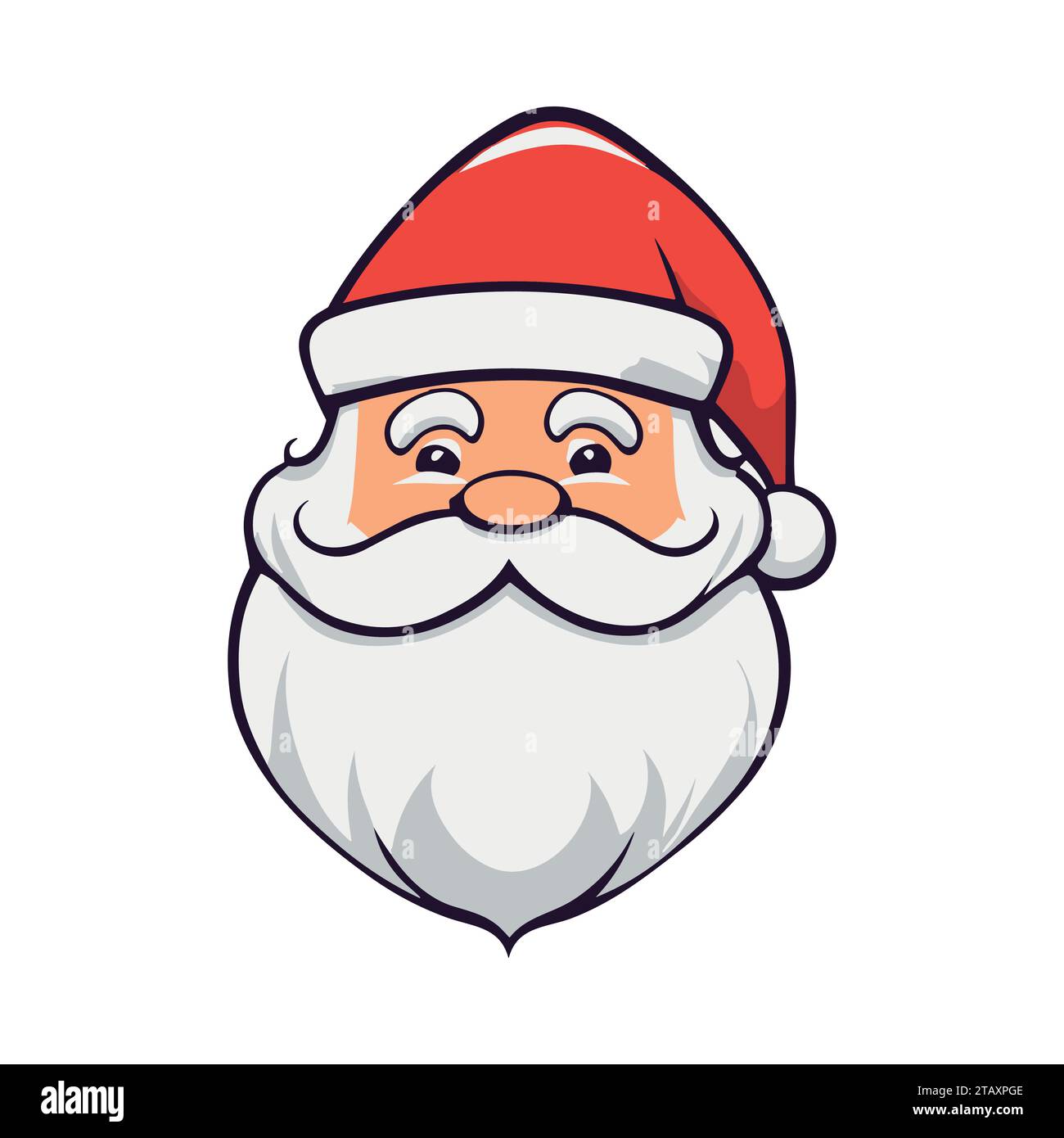 Santa Claus flat line icon. Merry Christmas and Happy New Year symbol ...