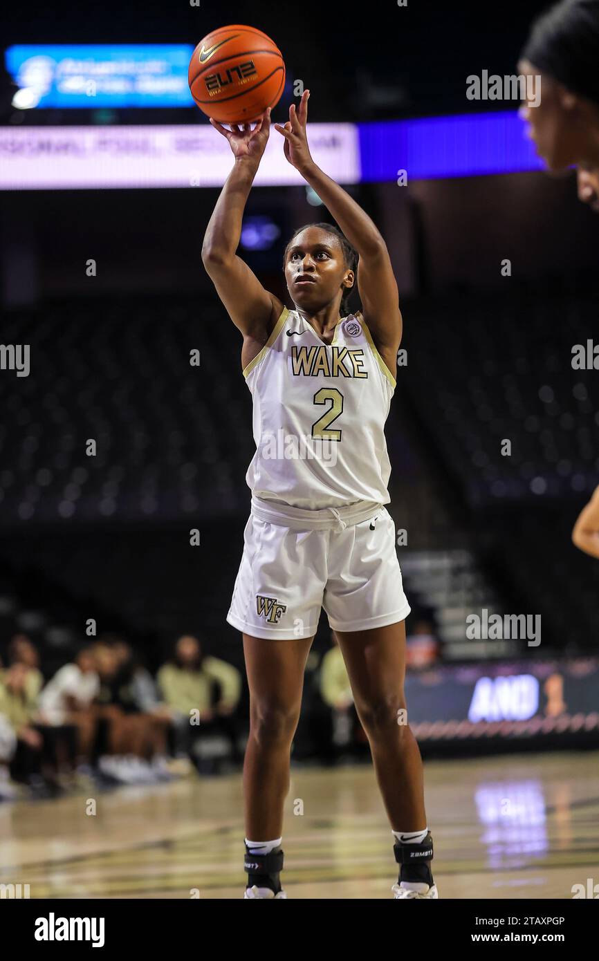 November 30, 2023: Wake Forest senior Kaia Harrison (2) at free throw ...