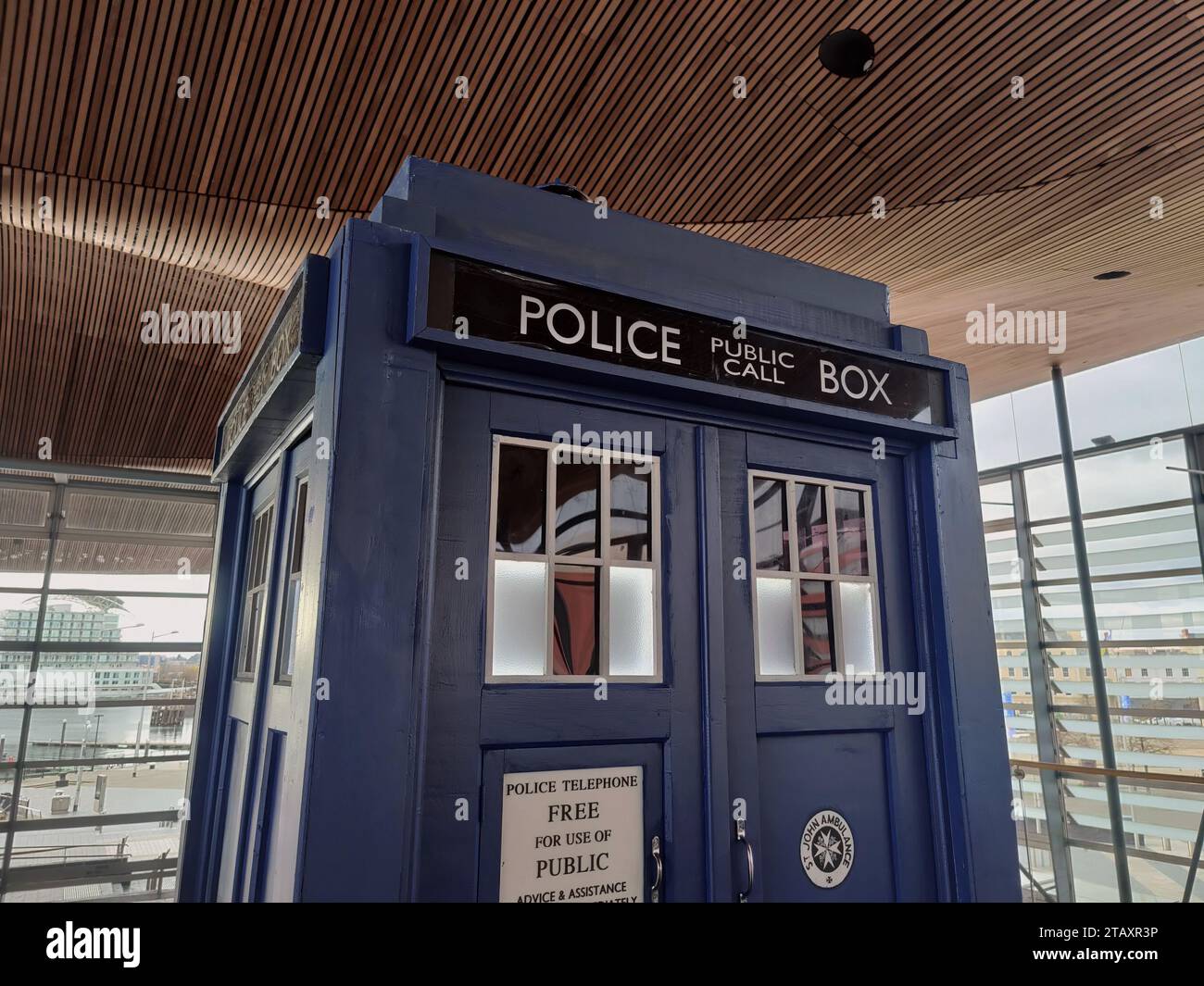 The BBC TV show Dr Who's TARDIS on display in the Senedd for the 60th ...