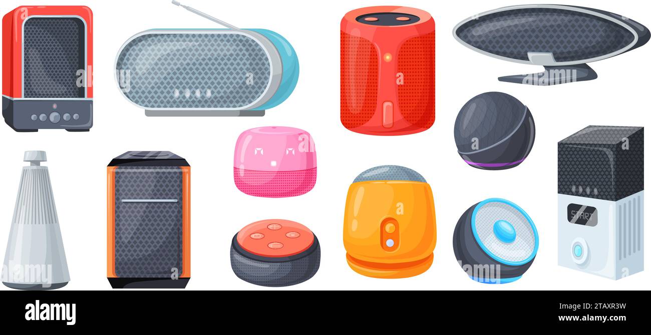 Smart assistant speakers. Home music speaker voice interacting ...