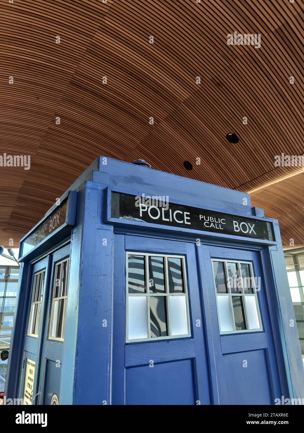 The BBC TV show Dr Who's TARDIS on display in the Senedd for the 60th ...