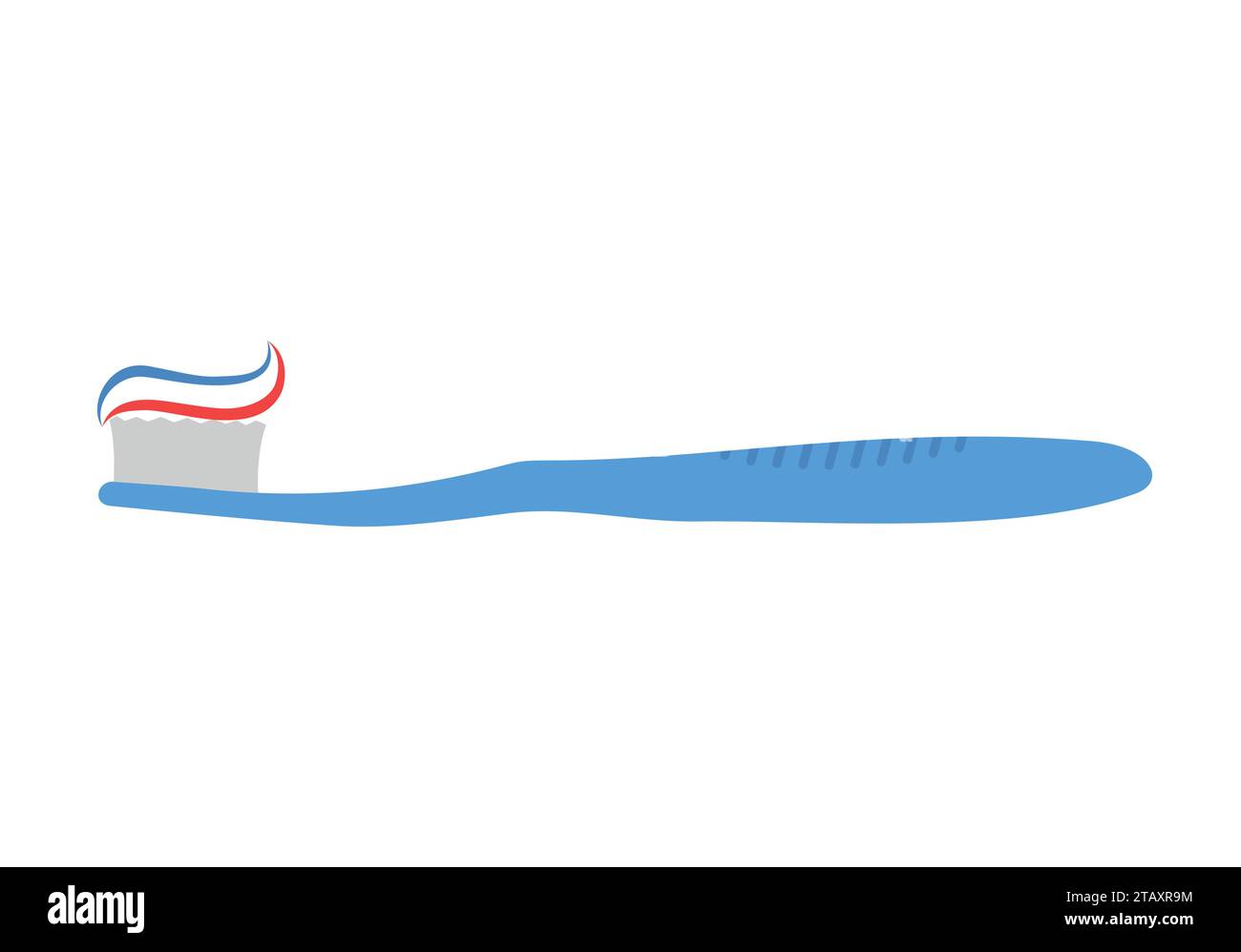 Tooth brush wish toothpaste in flat style isolated on white background ...