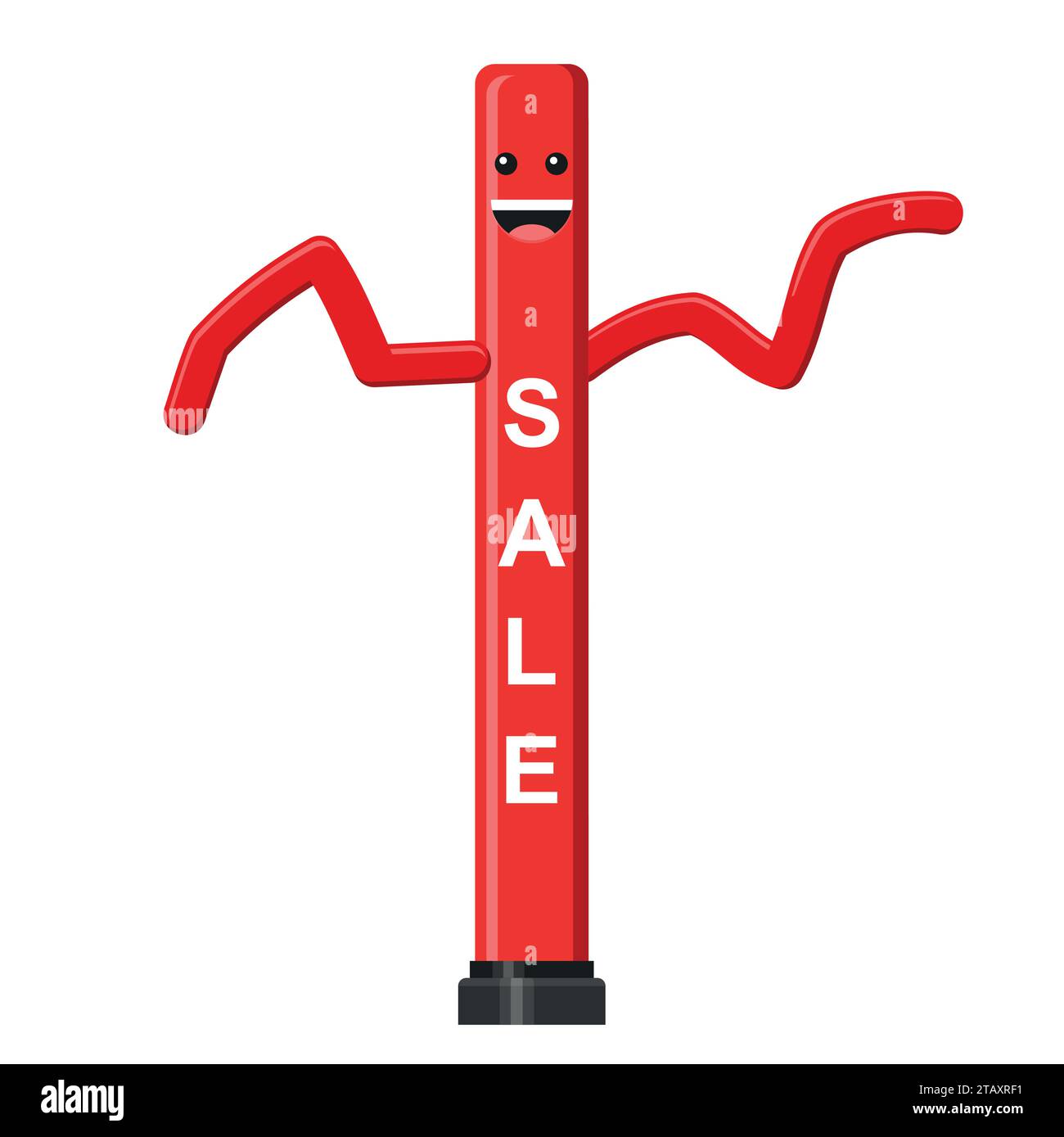 Dancing inflatable red tube man in flat style isolated on white ...