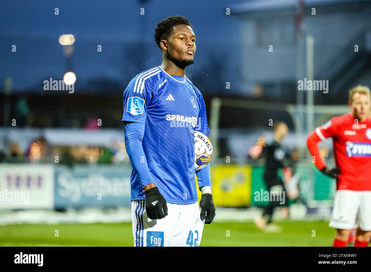 Lyngby, Denmark. 03rd Dec, 2023. Tochi Chukwuani (42) of Lyngby BK seen ...
