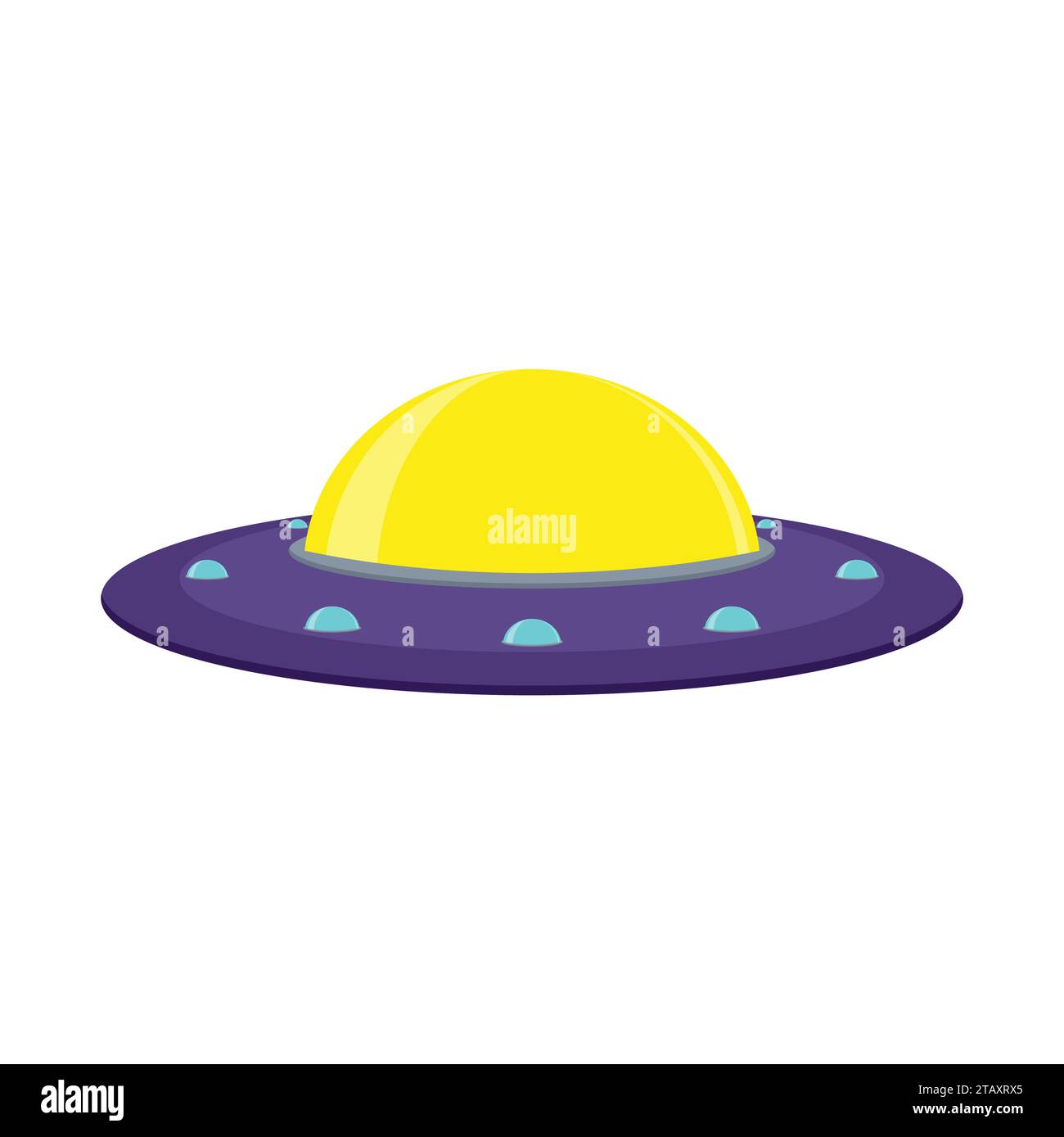 UFO and Flying Saucer, Spaceship on white background. Vector ...