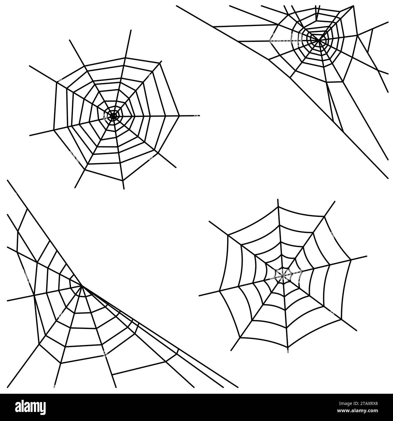 Spider web set isolated on white background. Vector illustration Stock ...