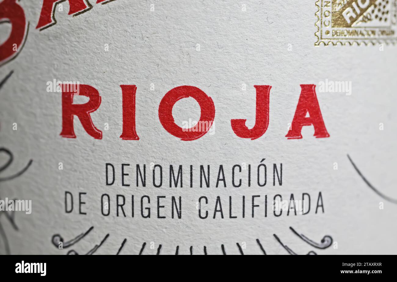 Viersen, Germany - May 9. 2023: Closeup of spanish Rioja red wine ...