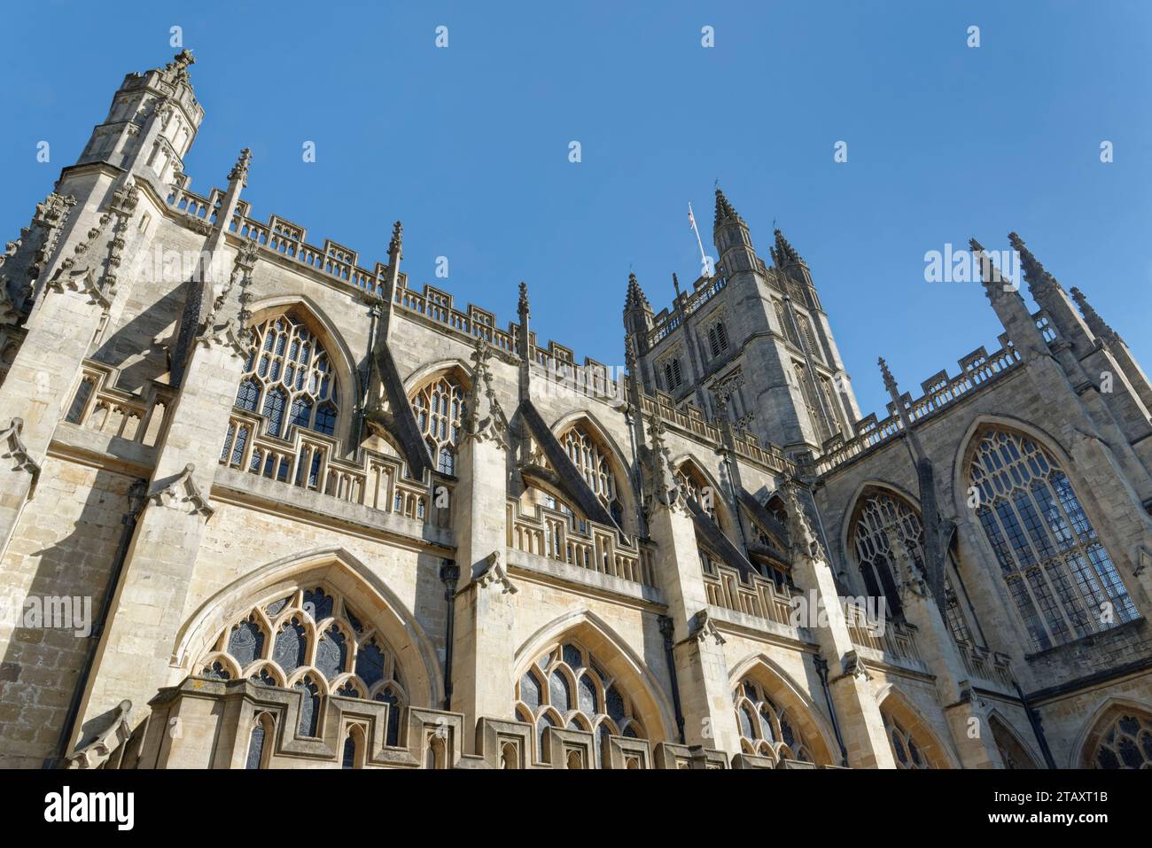 Bath Abbey, view up to the main tower, Bath and Northeast Somerset ...