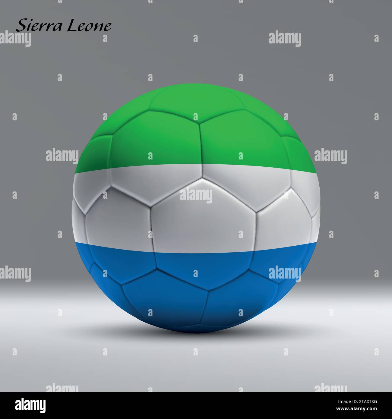 3d realistic soccer ball iwith flag of Sierra Leone on studio ...
