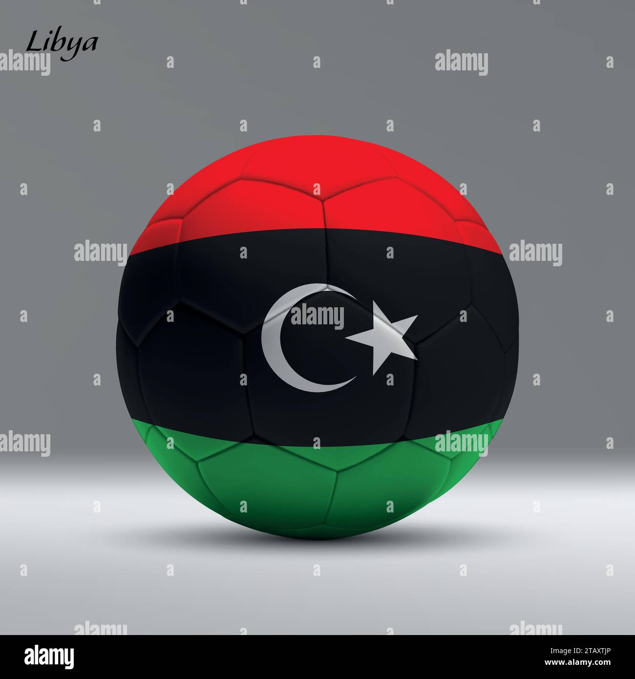 3d realistic soccer ball iwith flag of Libya on studio background, Football banner template ...