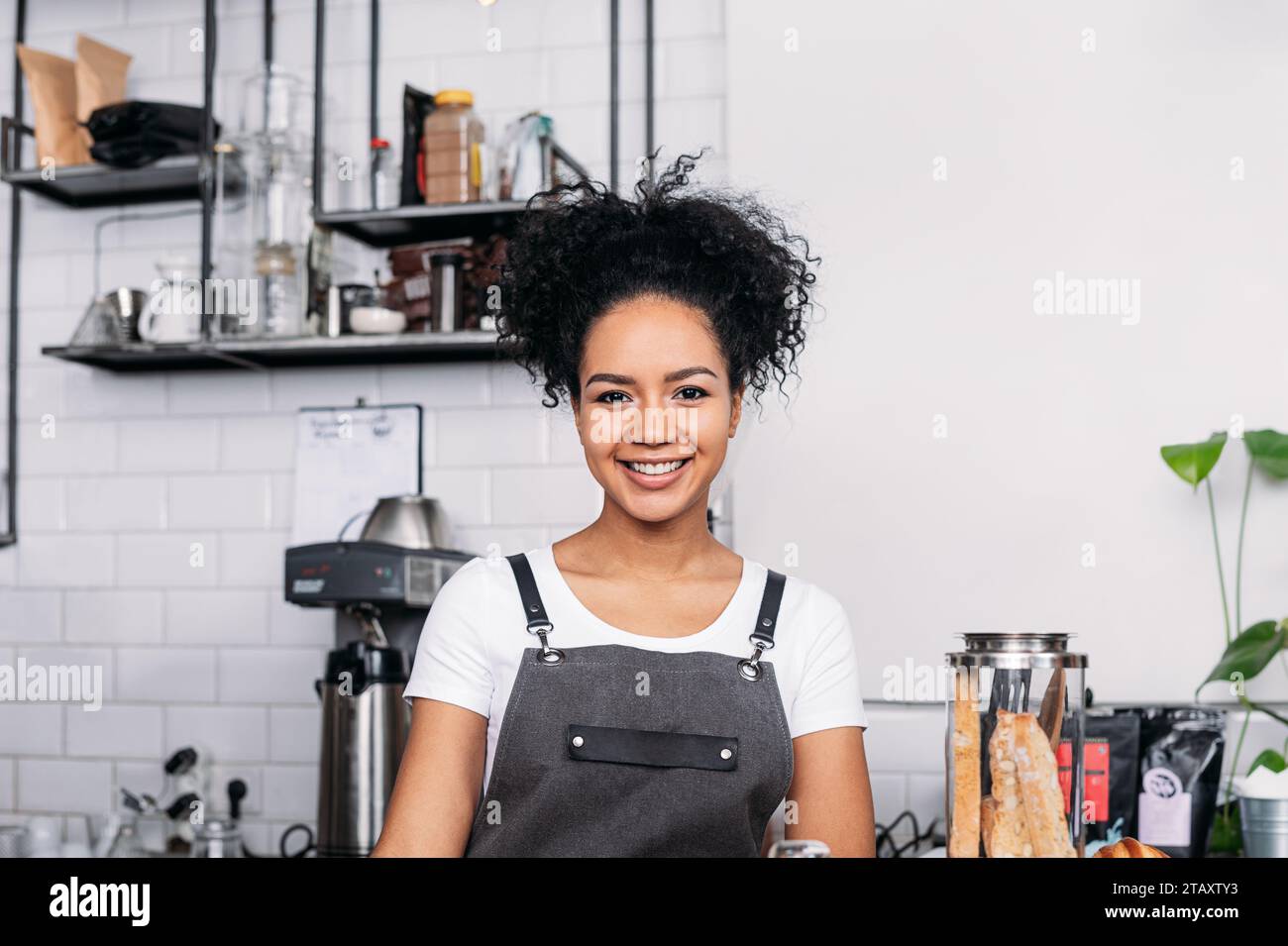 Portrait smiling african barista hi-res stock photography and images ...