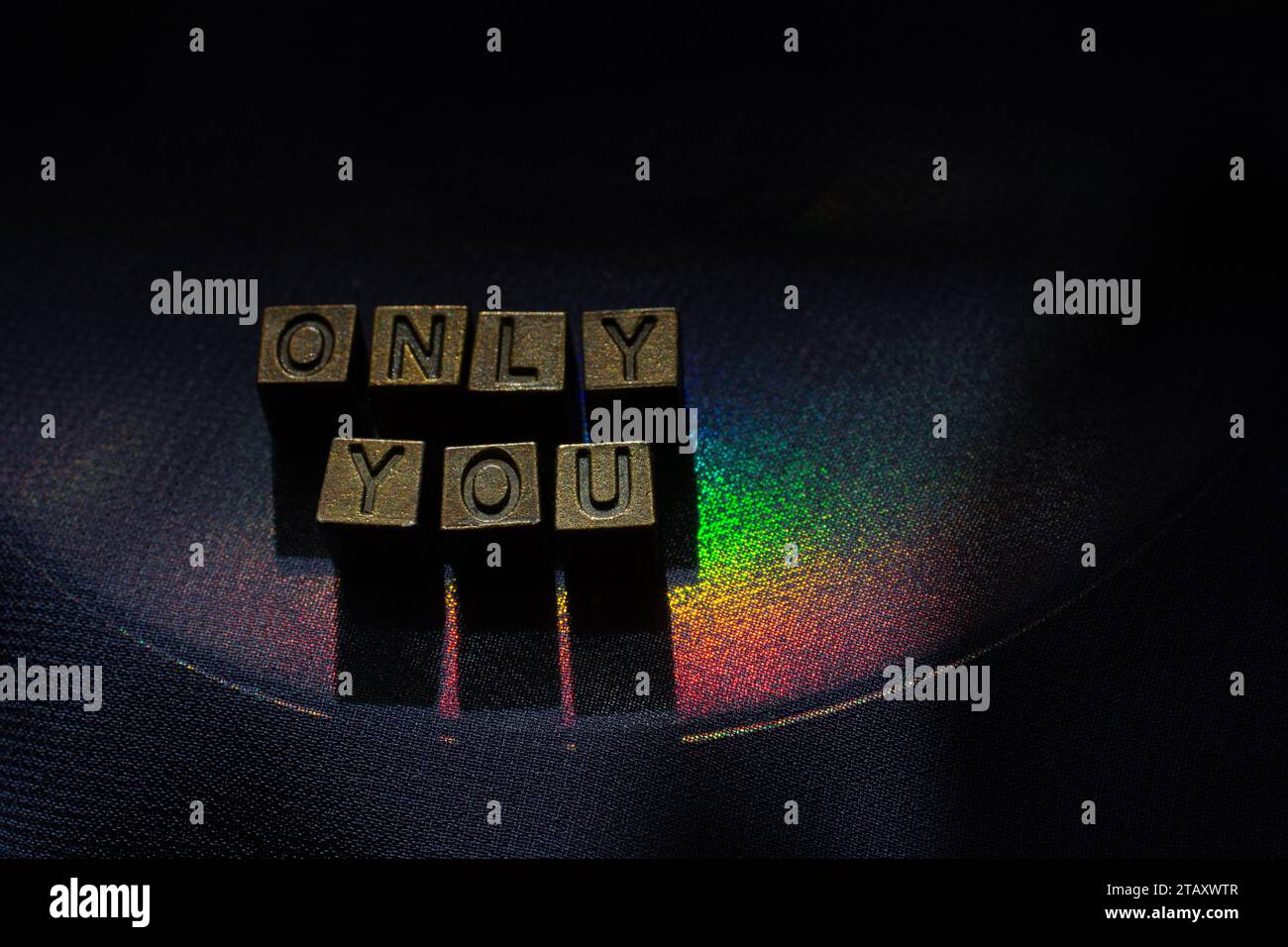 The word only you with metal letters as love concept Stock Photo - Alamy