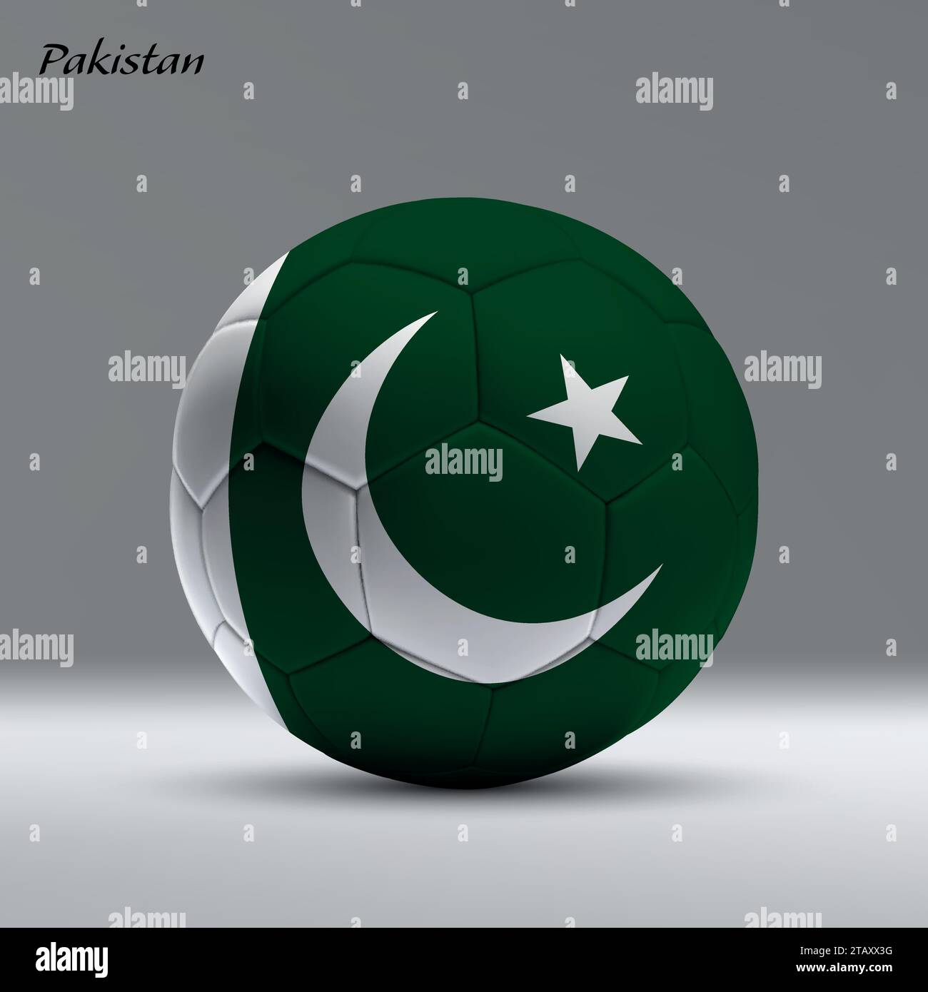 3d realistic soccer ball iwith flag of Pakistan on studio background ...