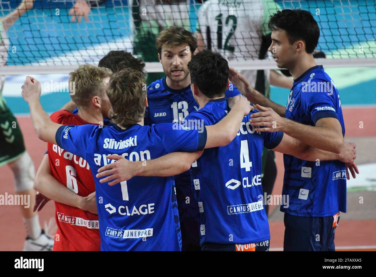04.12.2023, LKH Arena, Lueneburg, GER; 1. VBL, SVG Lueneburg vs FT 1844 ...