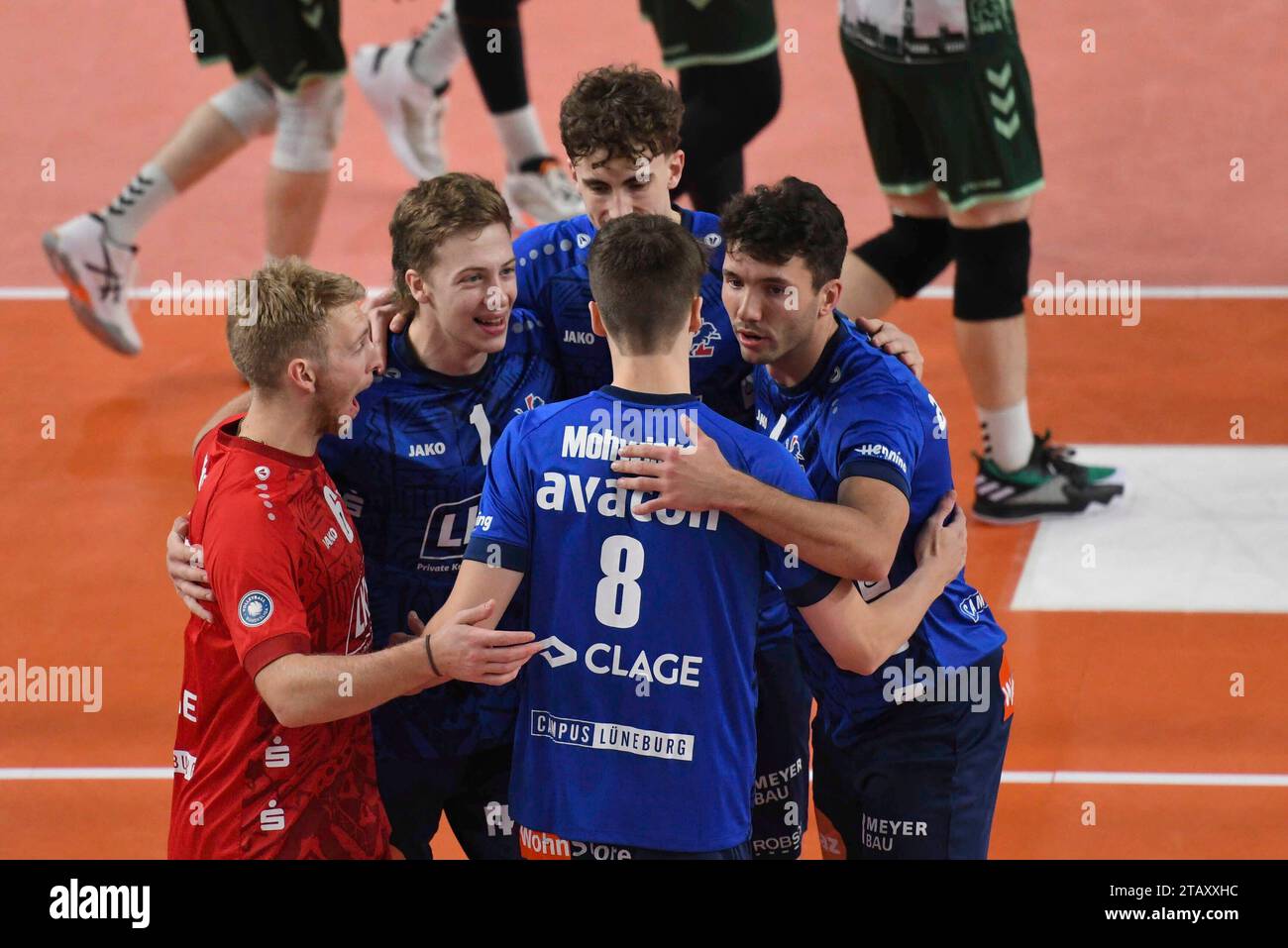04.12.2023, LKH Arena, Lueneburg, GER; 1. VBL, SVG Lueneburg vs FT 1844 ...