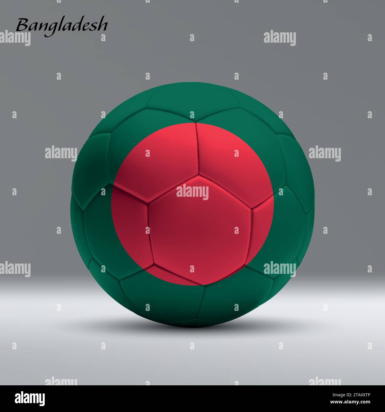 3d realistic soccer ball iwith flag of Bangladesh on studio background ...