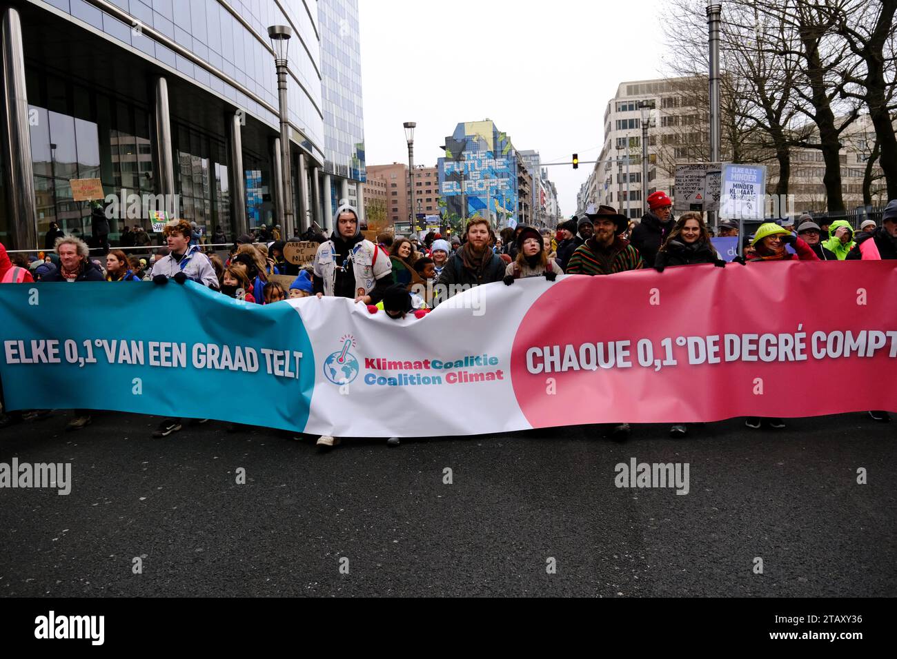 Brussels, Belgium. 03rd Dec, 2023. People take part in a climate ...