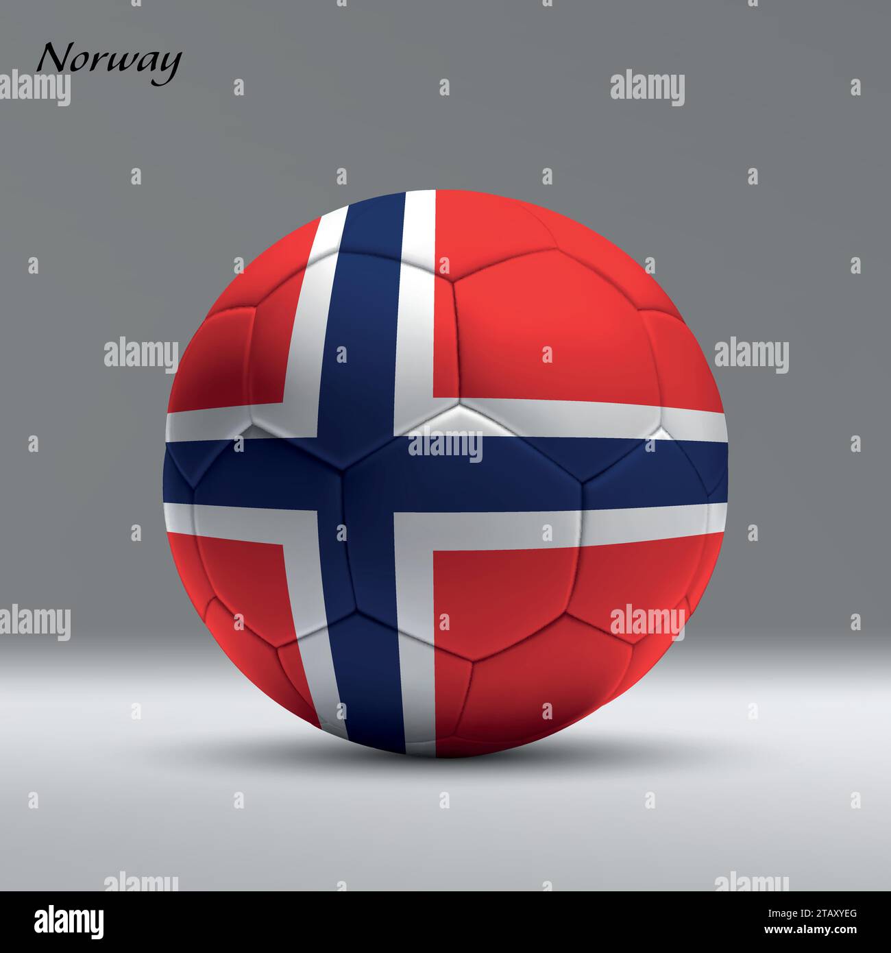 3d realistic soccer ball iwith flag of Norway on studio background ...
