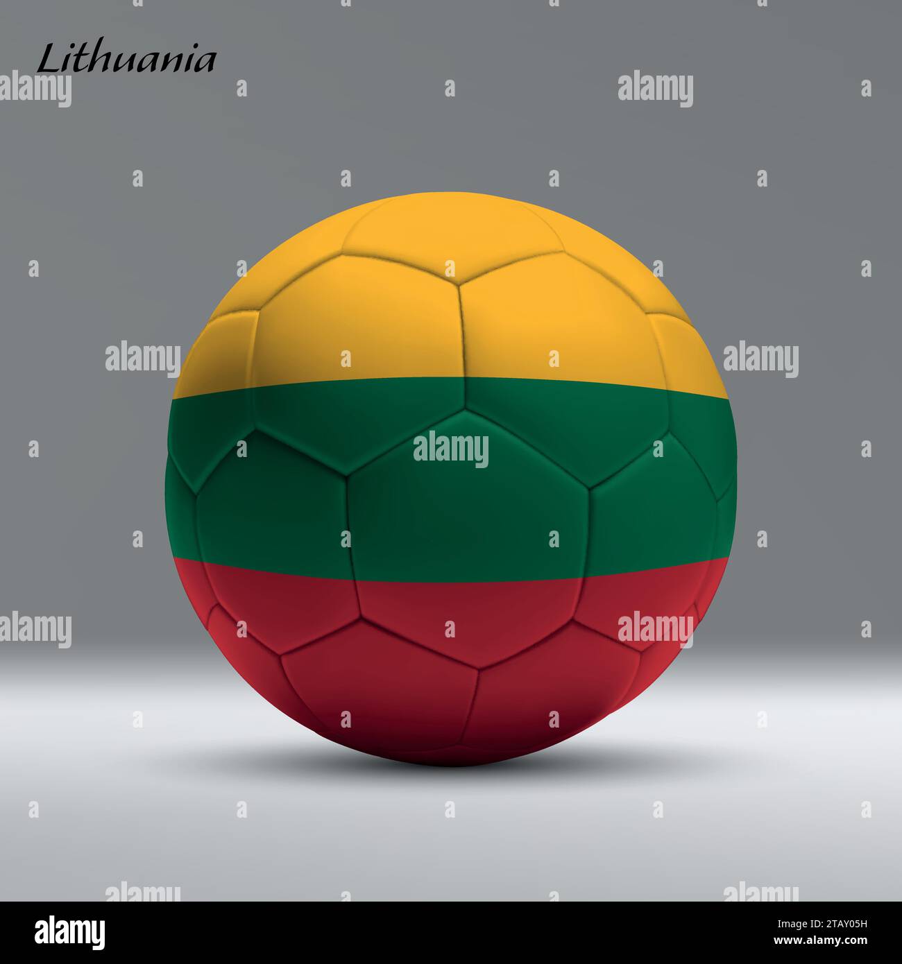 3d realistic soccer ball iwith flag of Lithuania on studio background ...