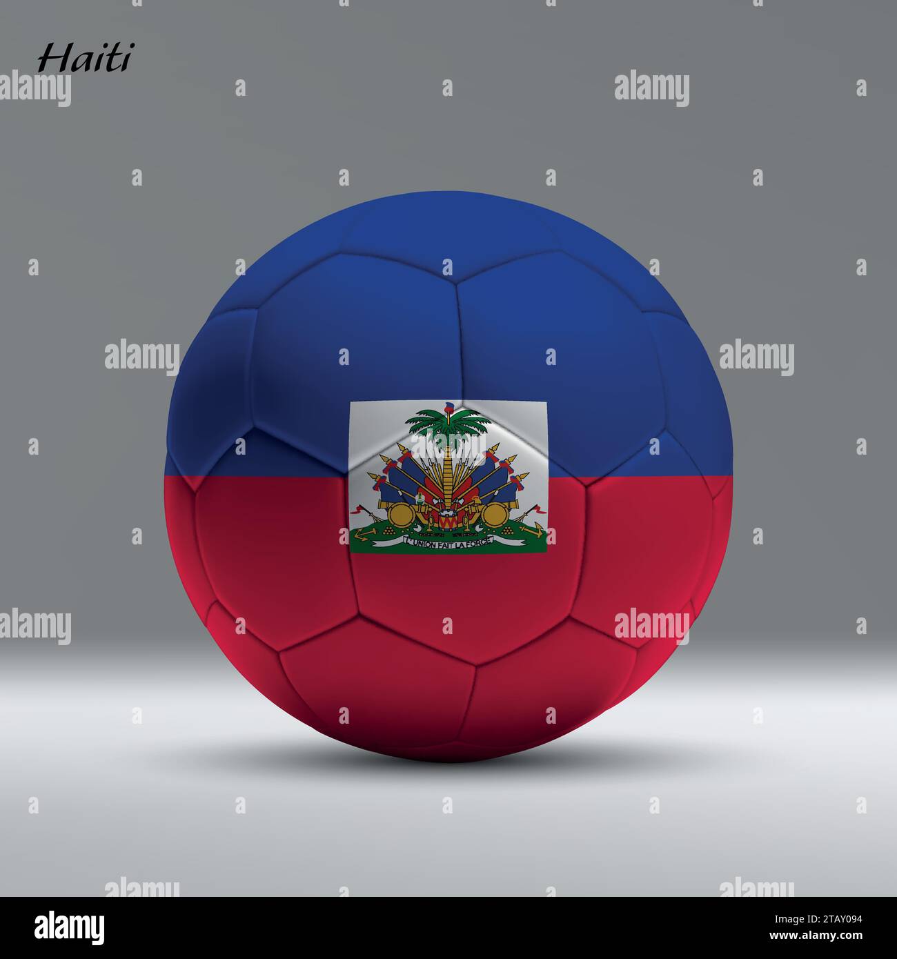 3d realistic soccer ball iwith flag of Haiti on studio background ...