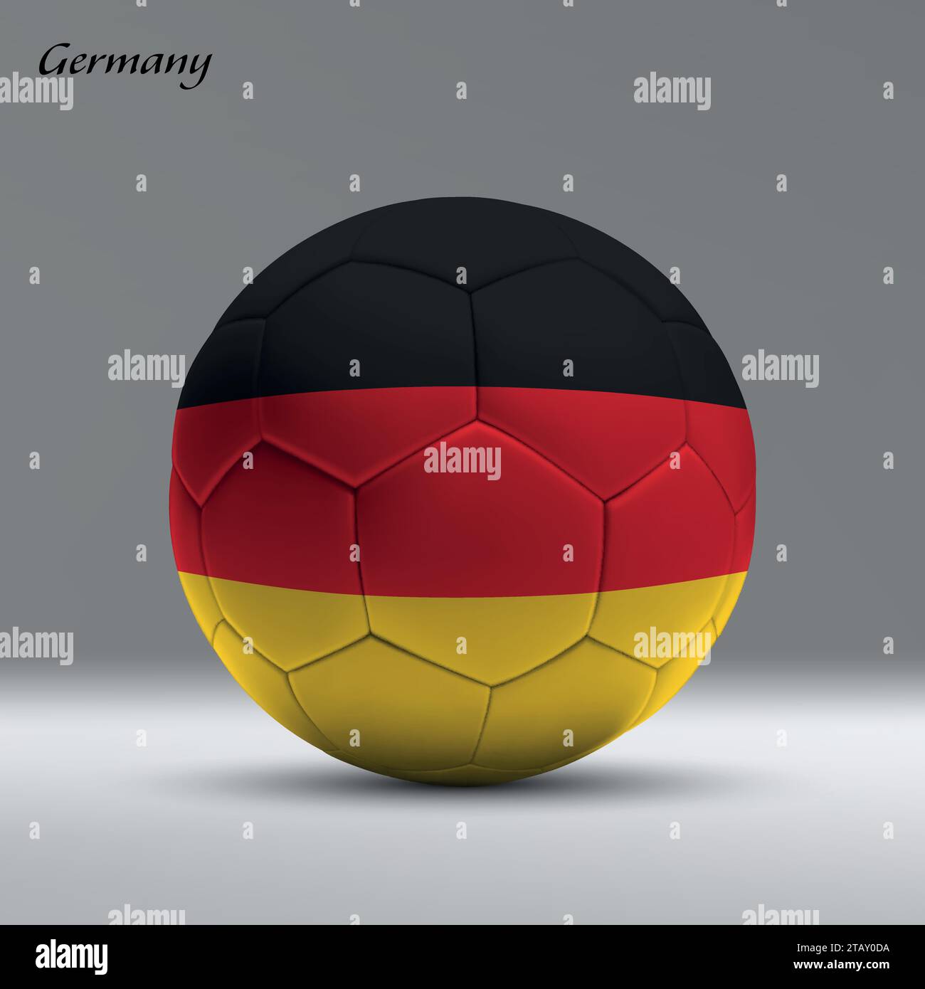 3d realistic soccer ball iwith flag of Germany on studio background ...