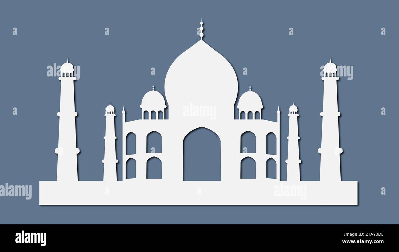 taj mahal , India with shadow vector illustration Stock Vector Image ...
