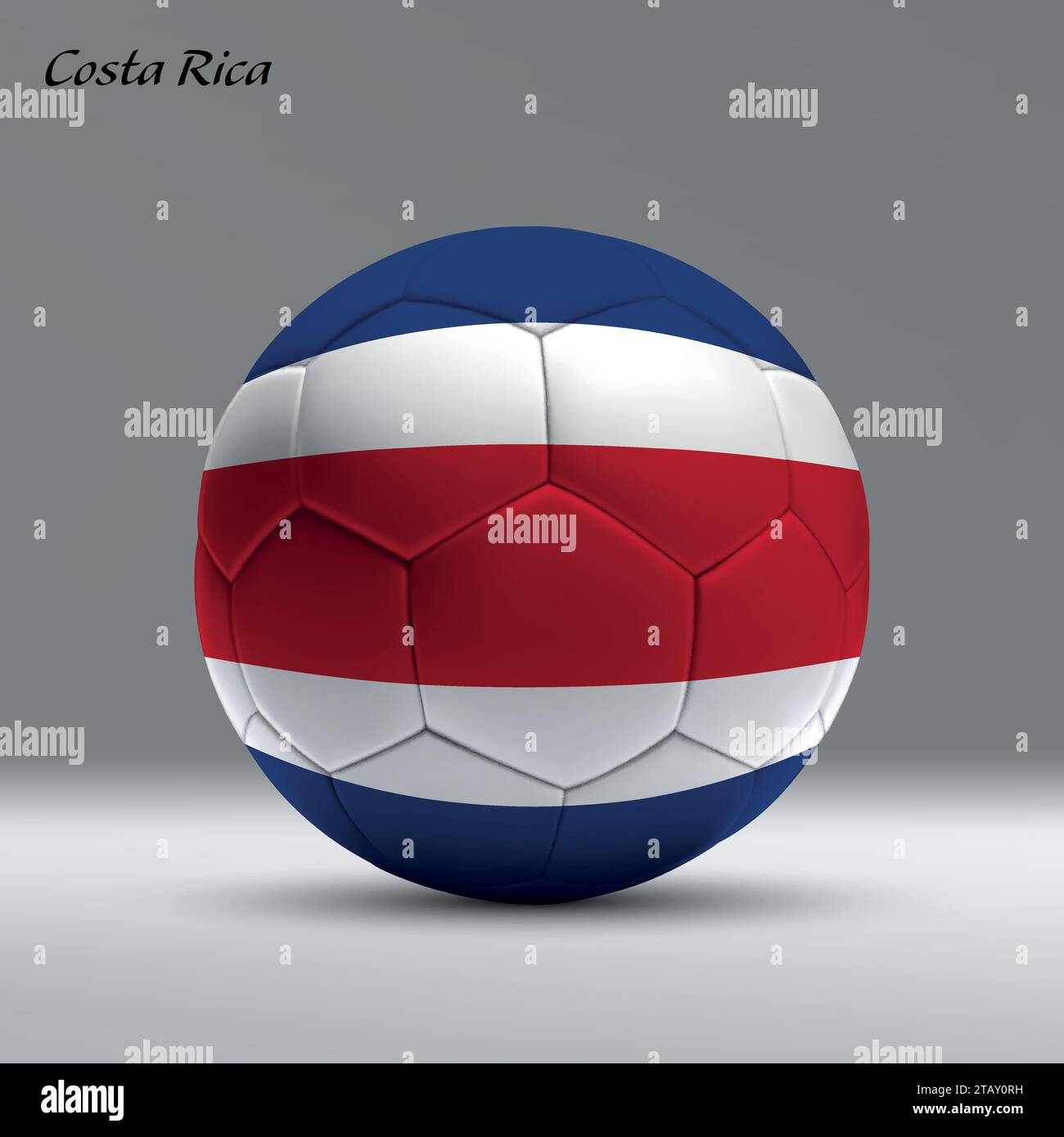 3d realistic soccer ball iwith flag of Costa Rica on studio background ...